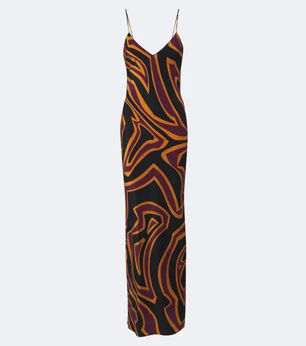 Emilio Pucci Labirinto Silk Crêpe De Chine Slip Dress