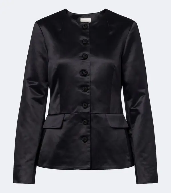 Posse Verity Cotton And Silk Satin Jacket - Black