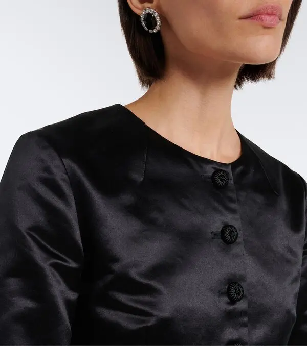 Posse Verity Cotton And Silk Satin Jacket - Black