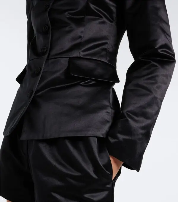 Posse Verity Cotton And Silk Satin Jacket - Black