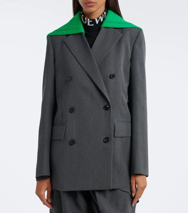 Loewe Paneled Double-breasted Wool Blazer