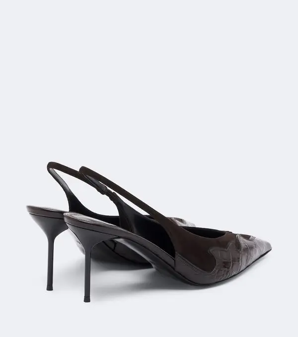 Paris Texas Lidia Queen Of Hearts Leather Slingback Pumps