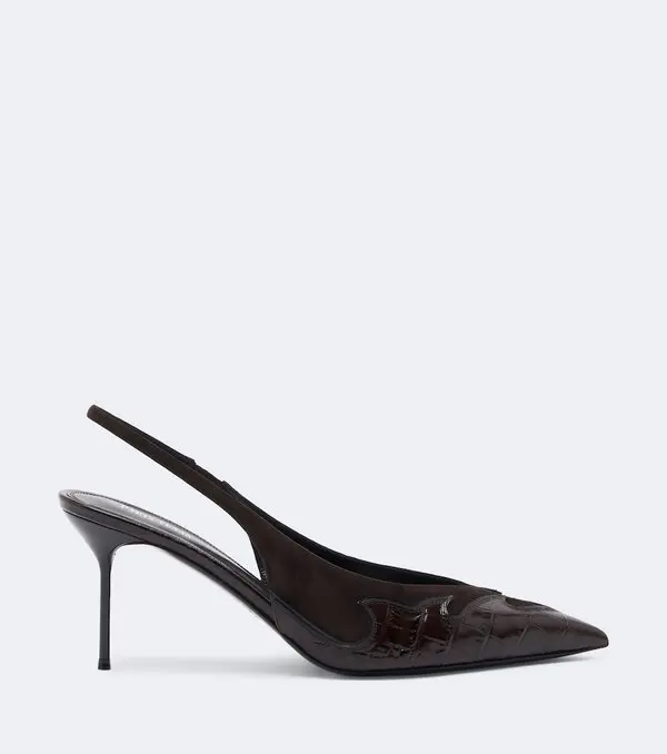 Paris Texas Lidia Queen Of Hearts Leather Slingback Pumps