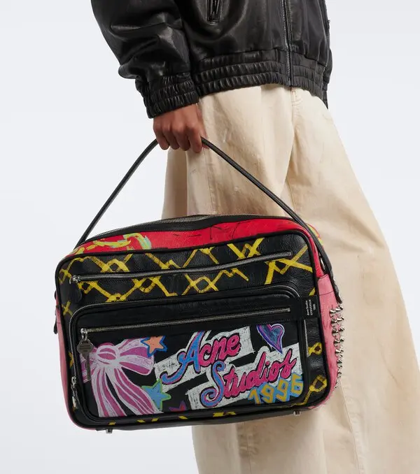 Acne Studios Camero Camera Printed Leather Shoulder Bag