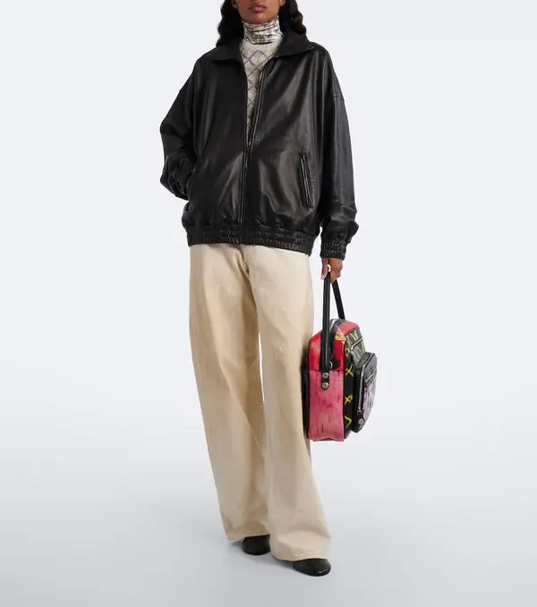 Acne Studios Camero Camera Printed Leather Shoulder Bag