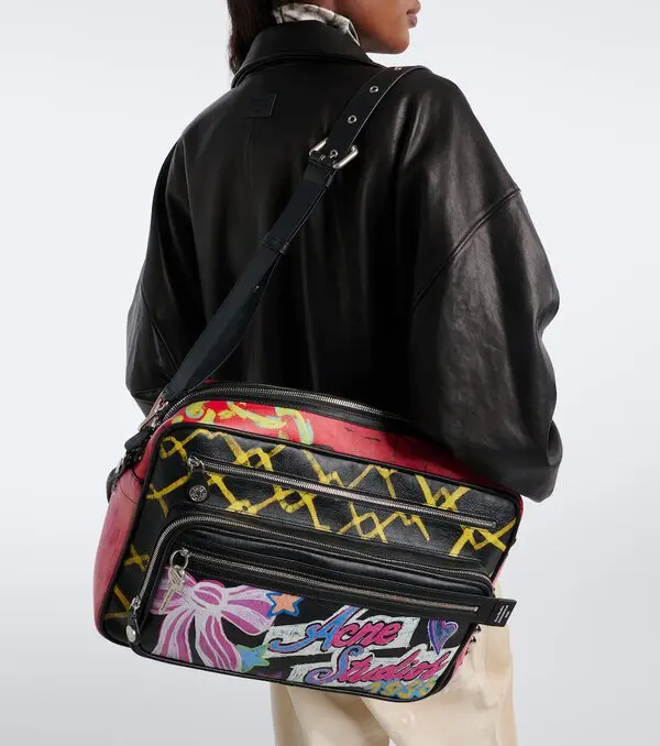 Acne Studios Camero Camera Printed Leather Shoulder Bag