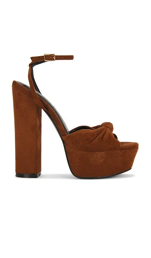 Femme La Janis Platform In Brown - Coco Suede