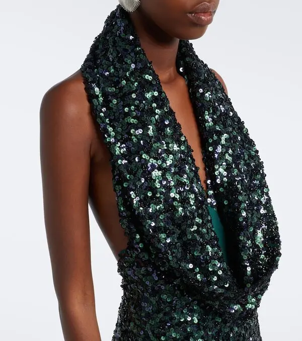 Christopher Esber Sequined Halterneck Gown