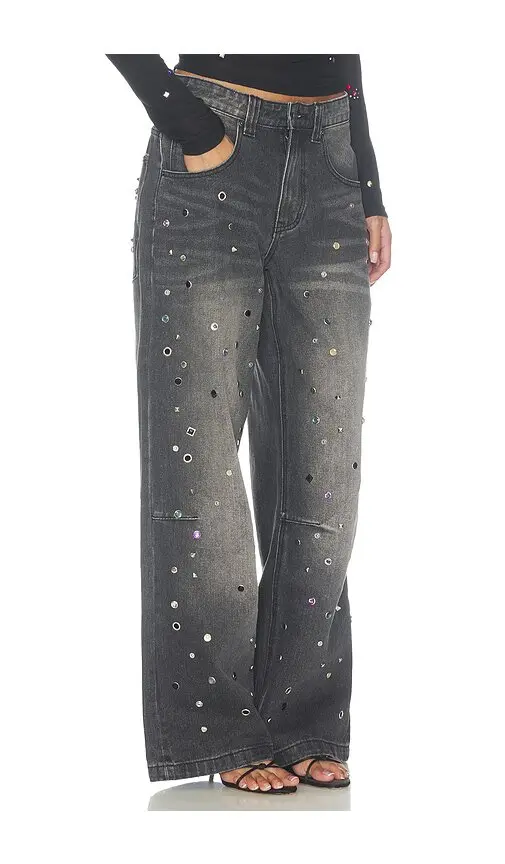 JADED LONDON Rhinestone Studded Colossus Jeans