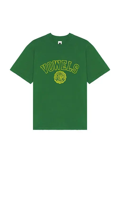 VOWELS Faded Collegiate Tee - Green