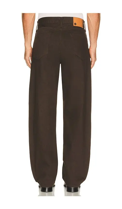 VOWELS Straight Denim Jeans In Brown