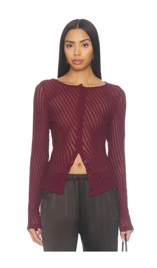 SNDYS. Norah Cardigan In Burgundy - Cherry