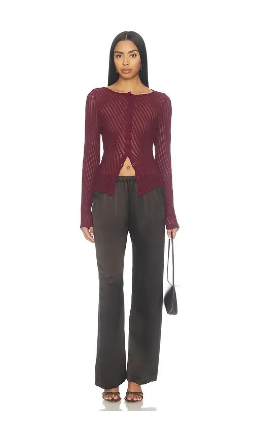 SNDYS. Norah Cardigan In Burgundy