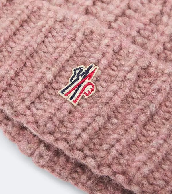 Moncler Logo Alpaca And Wool-blend Beanie - Pink