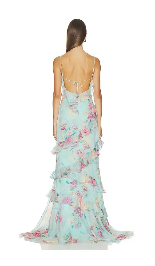 PatBO Flora Mist Long Dress In Baby
