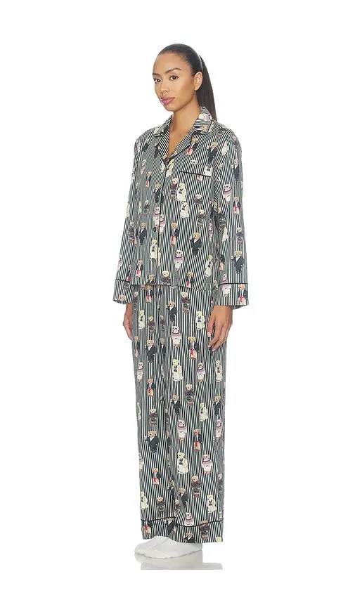 Polo Ralph Lauren Sleep Bear Pant Set In Charcoal
