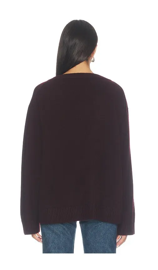 FRAME The Cashmere Relaxed V Sweater In Mauve
