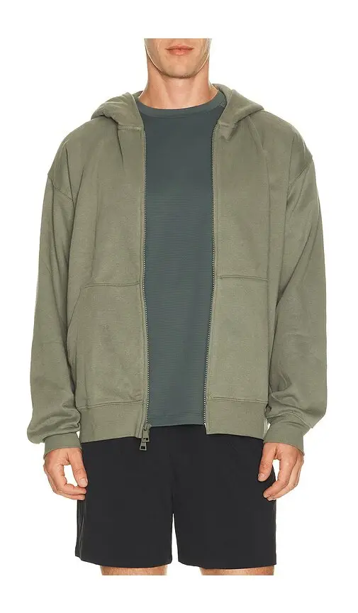 Beyond Yoga Luxefleece Zip Up Hoodie In Green