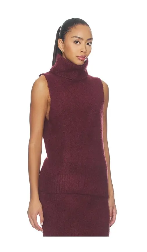 SNDYS. X Winnie Sleevless Knit Top In Wine