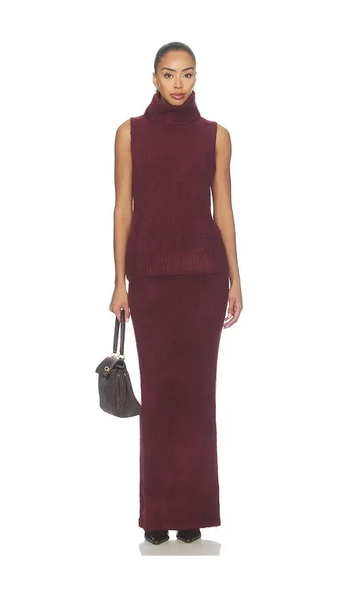 SNDYS. X Winnie Sleevless Knit Top In Wine