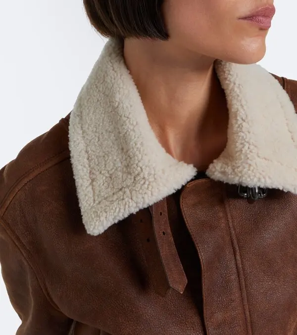 Gucci Shearling-trimmed Leather Blouson Jacket