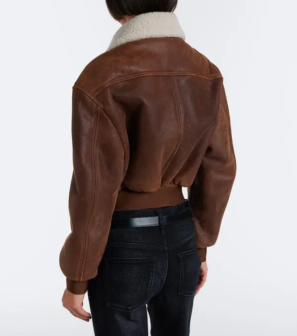 Gucci Shearling-trimmed Leather Blouson Jacket