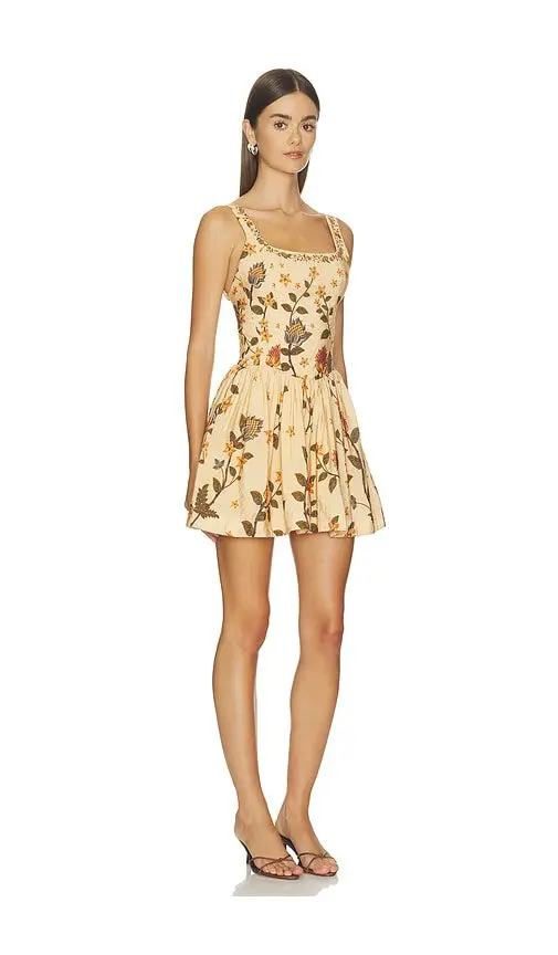 Agua Bendita Ambra Mini Dress In Beige