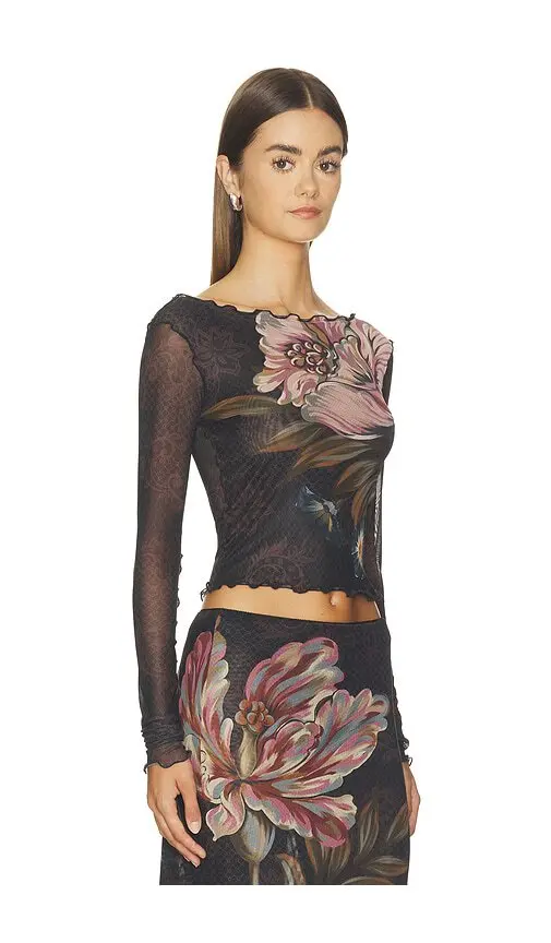 Agua Bendita Liana Crop-top In Brown