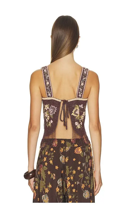 Agua Bendita Aida Crop-top In Brown
