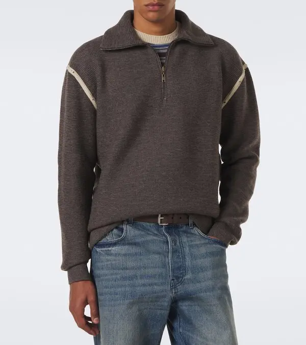 MAISON MARGIELA Wool Zip-up Sweater