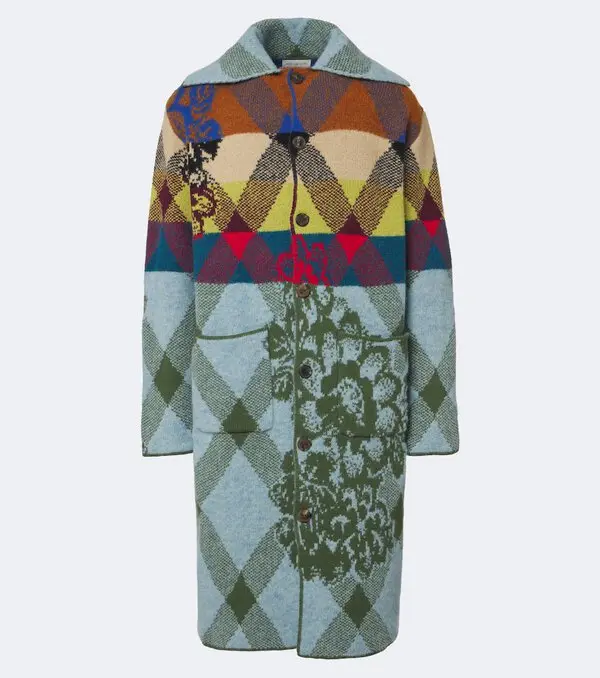 Dries Van Noten Patchwork Wool And Alpaca-blend Long Cardigan - Multicoloured