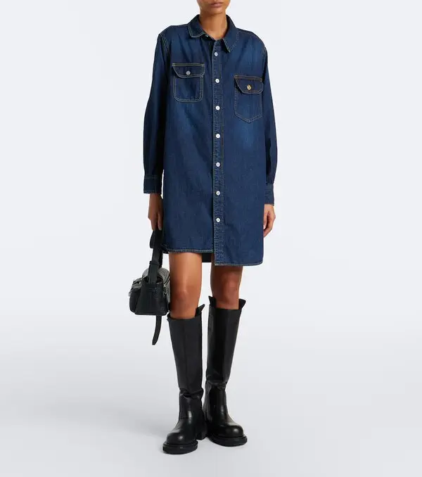 Sacai Asymmetric Denim Shirt Dress