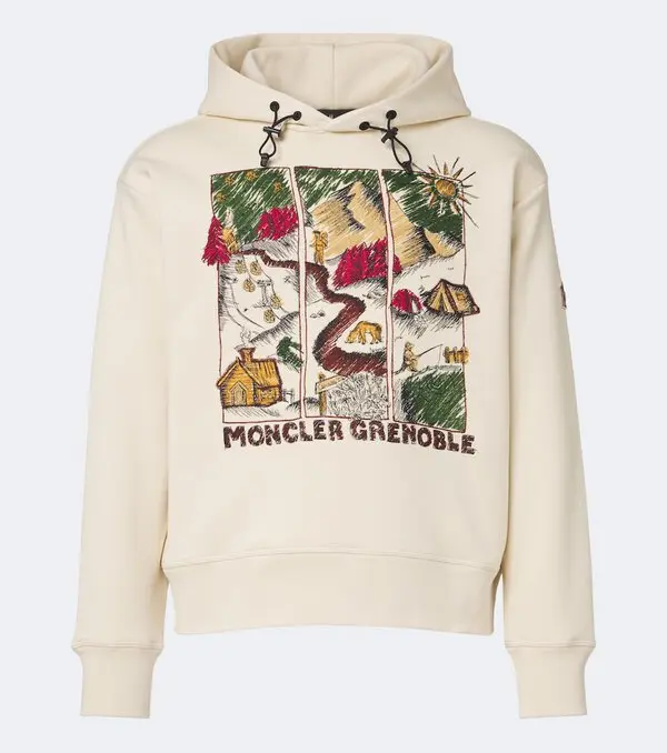 Moncler Printed Cotton-blend Jersey Hoodie - Multicoloured