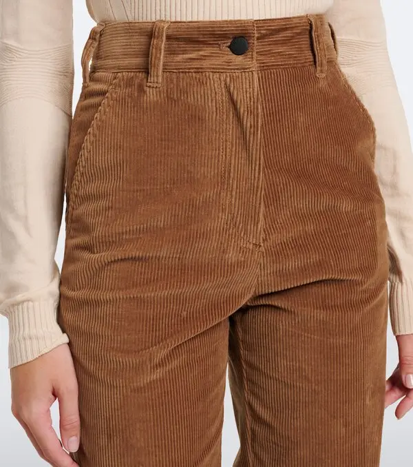 Moncler Cotton Corduroy Wide-leg Pants - Brown