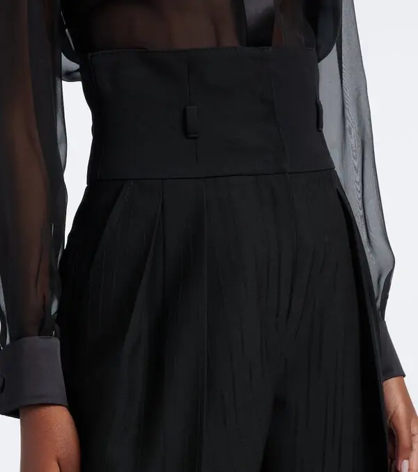 Dolce & Gabbana Pinstripe Virgin Wool Wide-leg Pants