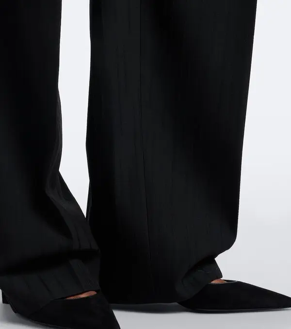 Dolce & Gabbana Pinstripe Virgin Wool Wide-leg Pants