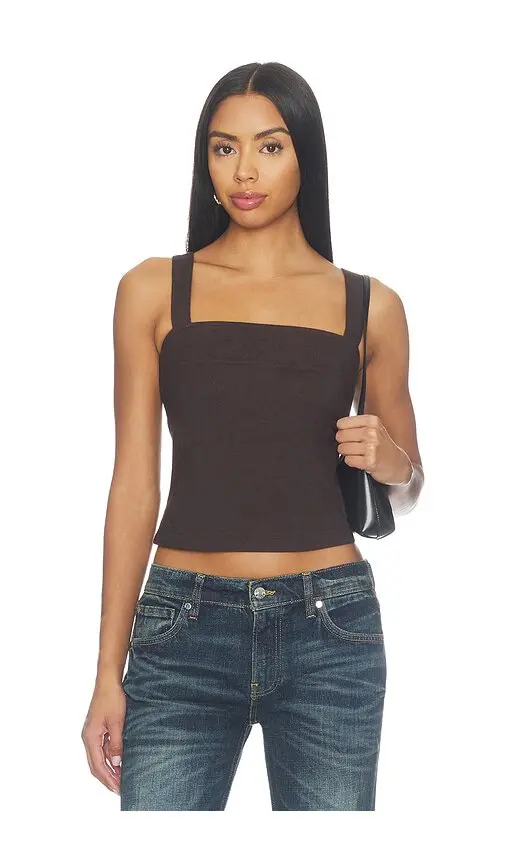 Free People Dani Corset In Brown - Deep Fudge