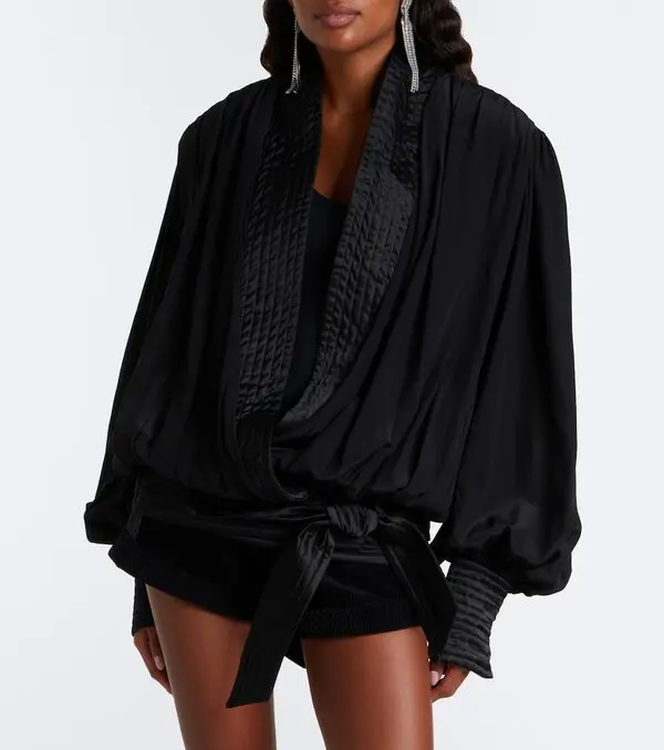 Isabel Marant Étoile Diljane Draped Silk Crêpe De Chine Jacket