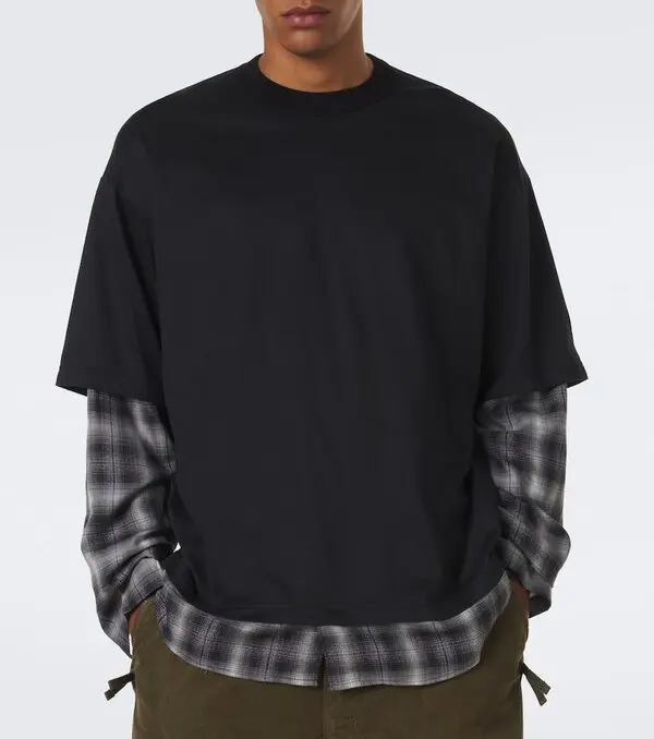 Comme Des Garçons Homme Layered Checked Cotton Jersey T-shirt