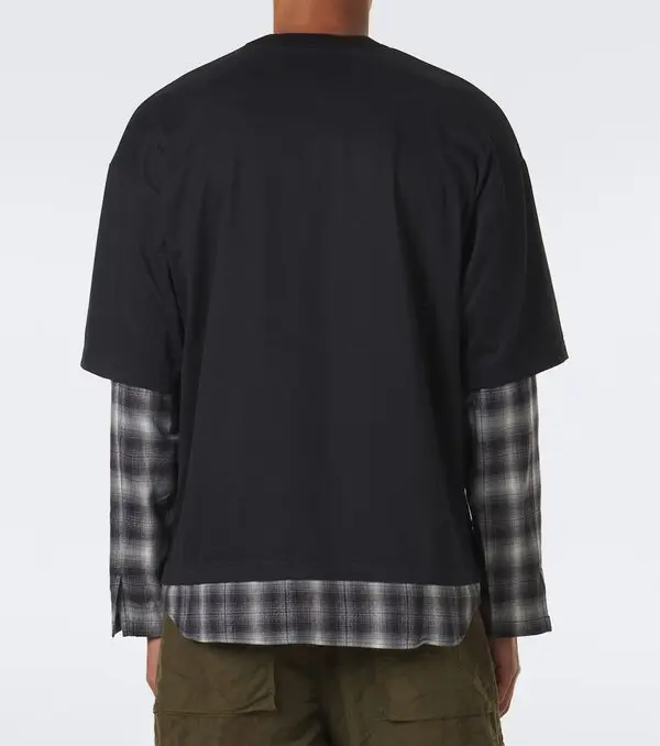 Comme Des Garçons Homme Layered Checked Cotton Jersey T-shirt