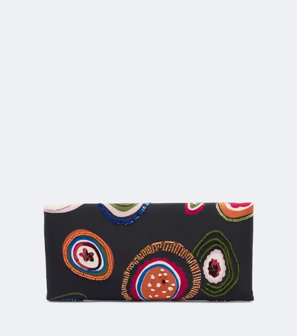 Staud Muse Small Embellished Satin Clutch - Multicoloured