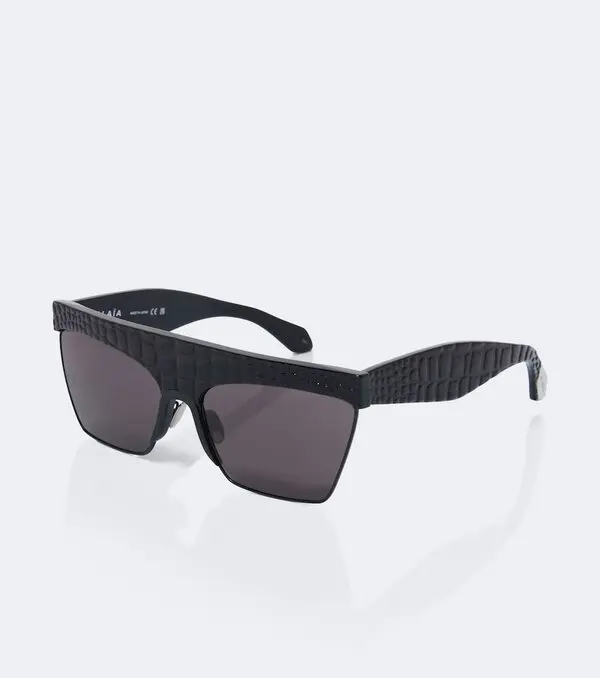 Alaïa Croc-effect Flat-top Sunglasses
