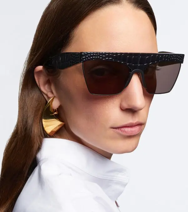 Alaïa Croc-effect Flat-top Sunglasses