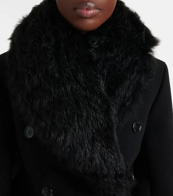 Alaïa Shearling-trimmed Wool And Silk Coat