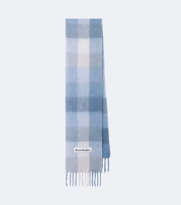 Acne Studios Checked Alpaca, Wool, And Mohair-blend Scarf