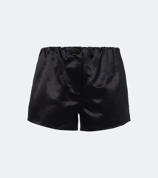 Posse Verity Cotton And Silk Satin Shorts - Black