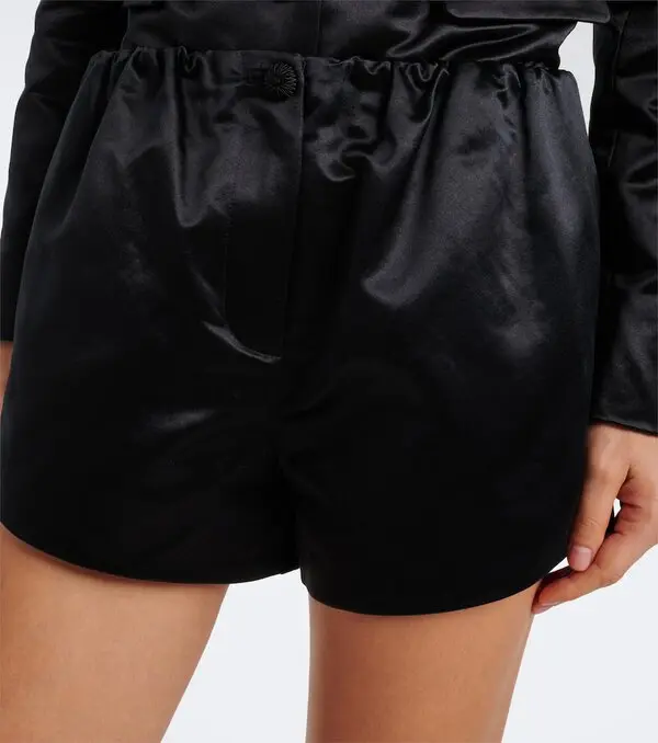 Posse Verity Cotton And Silk Satin Shorts