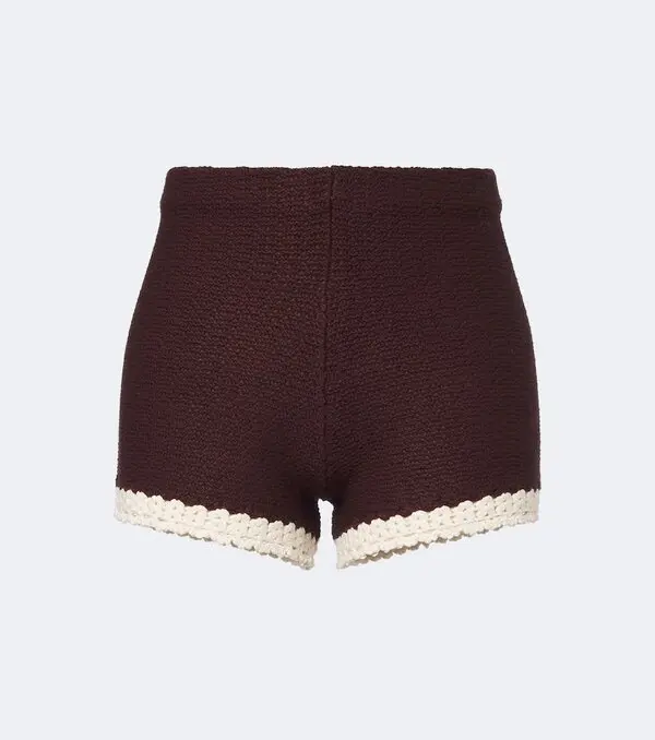 Posse Hattie Crochet-trimmed Shorts - Brown
