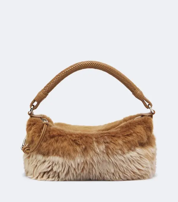 Loewe Cala Mini Shearling Top-handle Bag