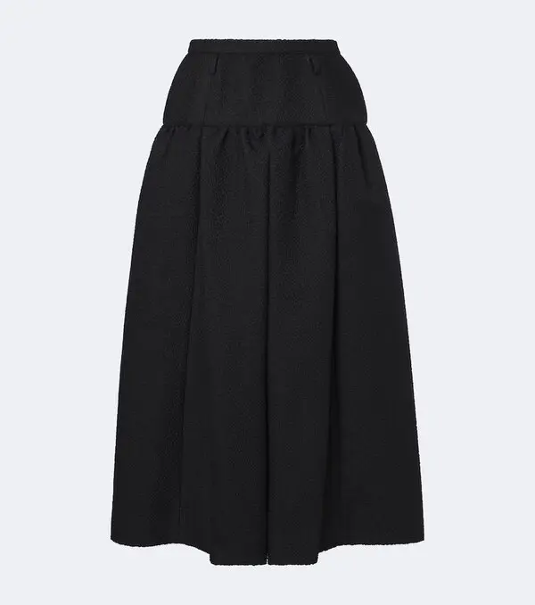 Dolce & Gabbana Gathered Wool And Silk-blend Midi Skirt
